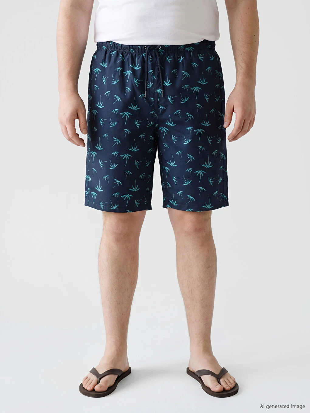 LCW SWIMWEAR Muški Šorts Za Plivanje Do Kolena Sa Dezenom Palmi