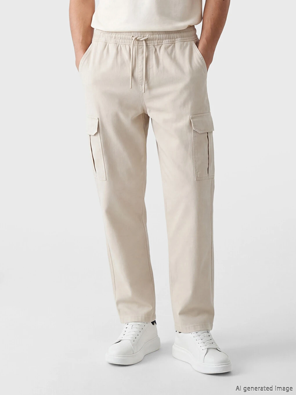 XSIDE Muške Cargo Pantalone Od Poplina Opuštenog Kroja