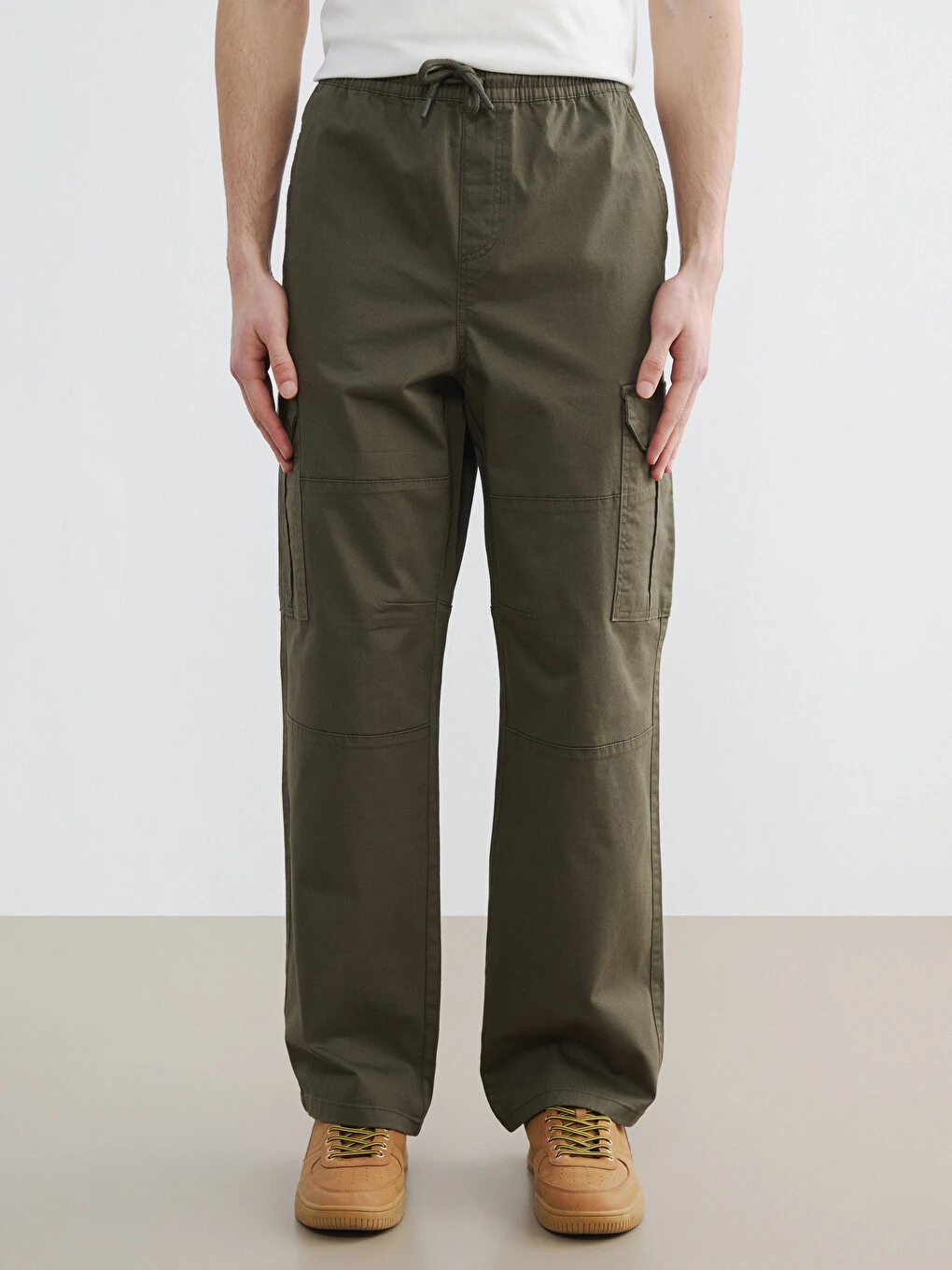 XSIDE Opušteni Kroj Gabardinske Muške Cargo Pantalone