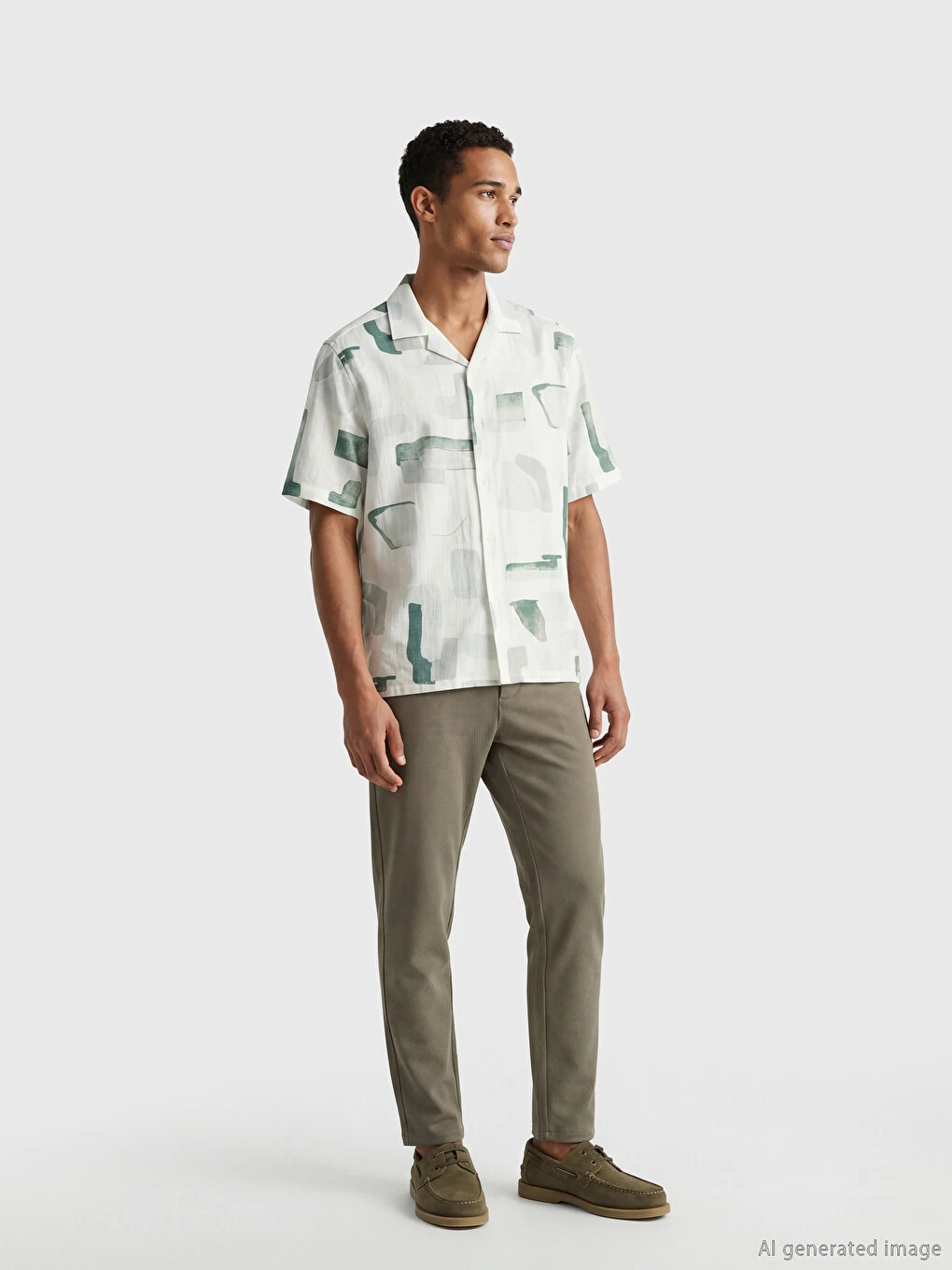 LCW Vision Regular Fit Camp Collar Patterned Men's Shirt