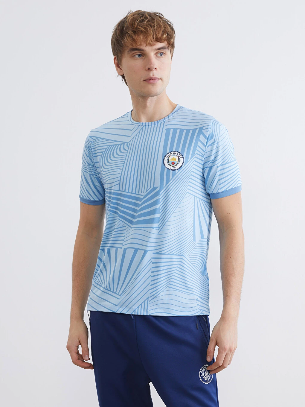 XSIDE ACTIVE Muška Sportska Majica Manchester City Print Sa Okruglim Izrezom.