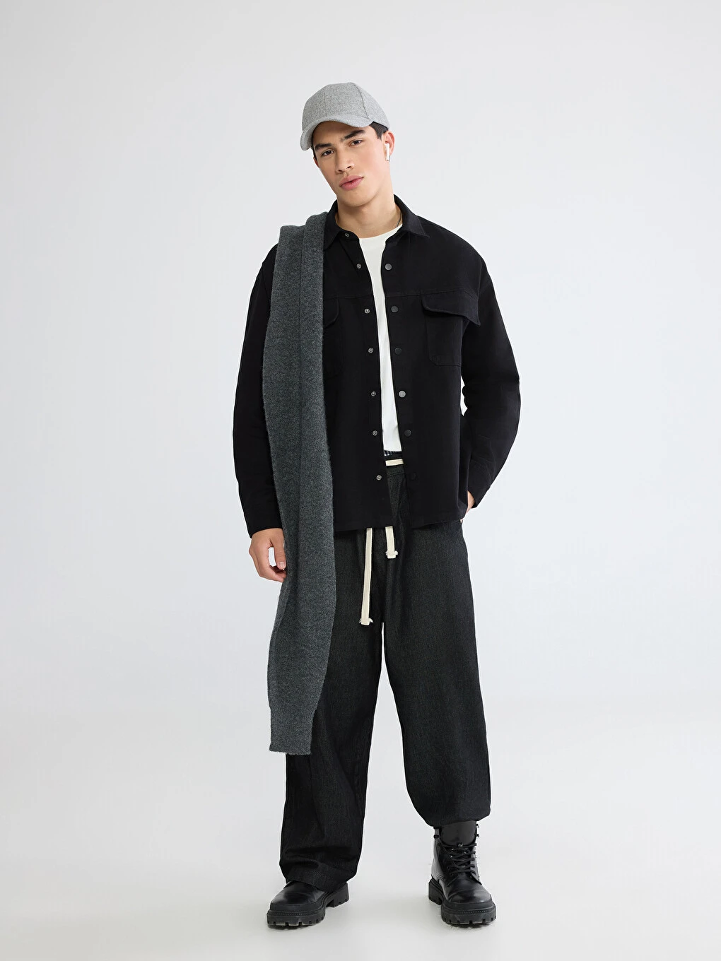 XSIDE Muška Jakna Košulja Od Gabardina Sa Opuštenim Krojem