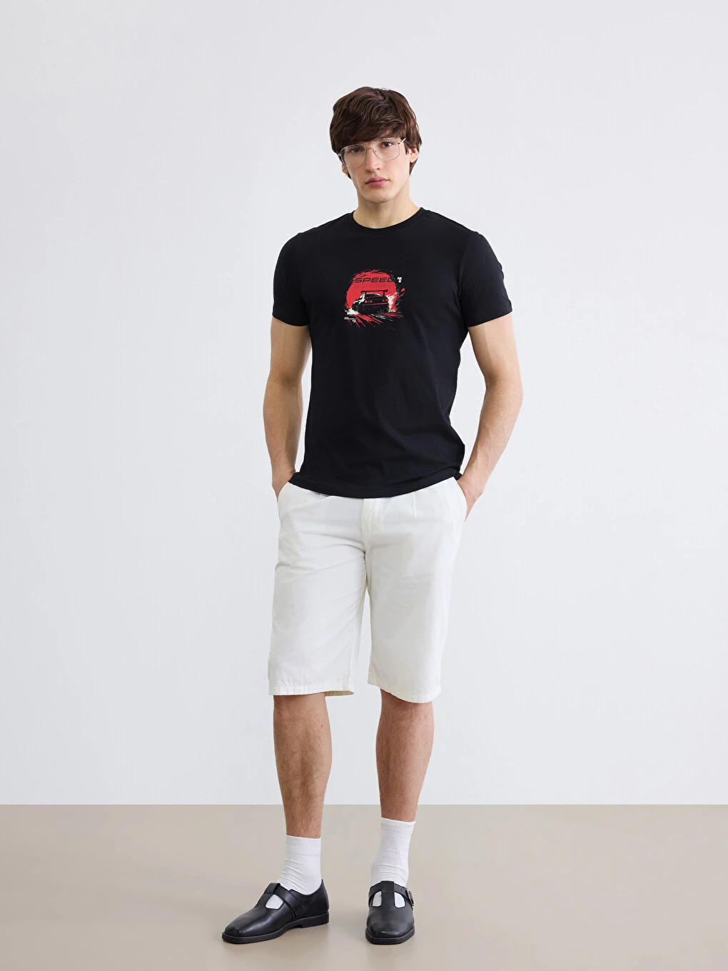 XSIDE Štampana Slim Fit Majica Okruglog Izreza Za Muškarce