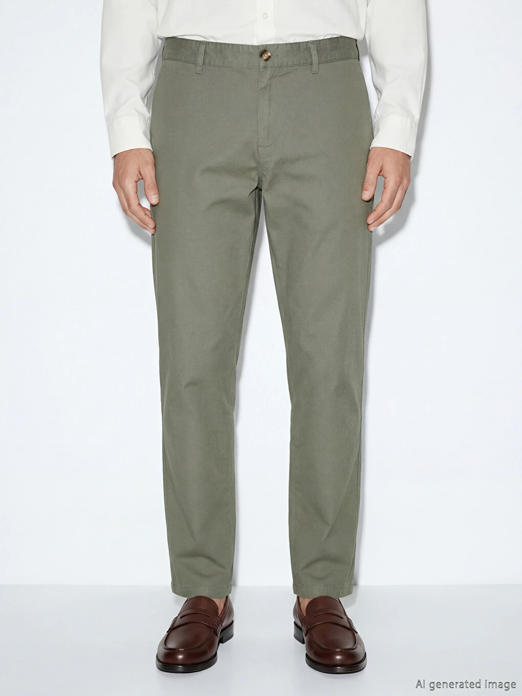 LCWAIKIKI Classic Opušteni Kroj Široke Nogavice Muške Chino Pantalone