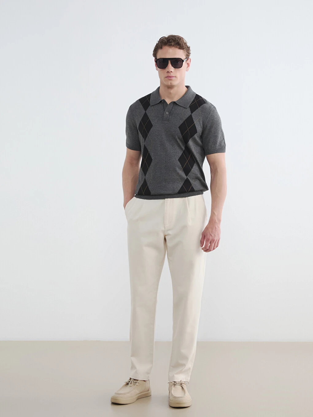 LCW Vision Regular Fit Plisirane Muške Chino Pantalone