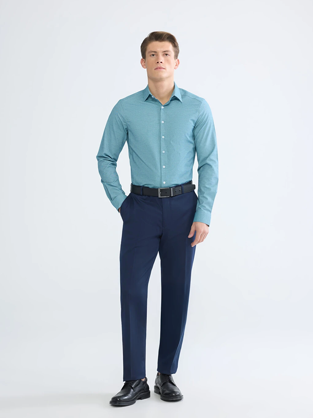 LCW BUSINESS Muška Košulja Slim Fit Od Dobbi Materijala
