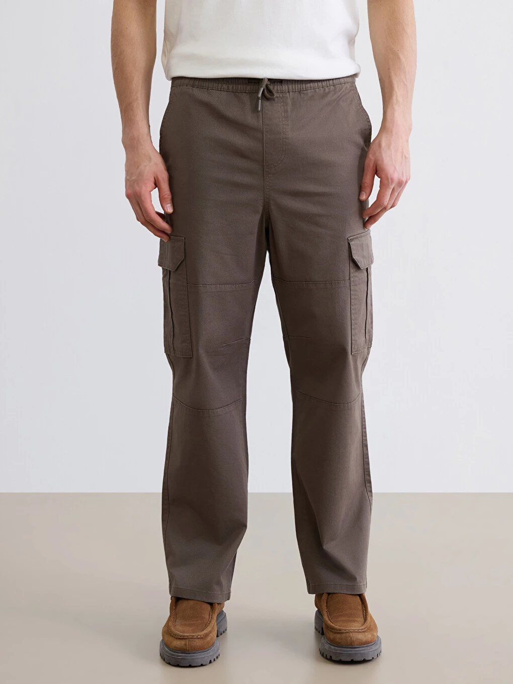 XSIDE Opušteni Kroj Gabardinske Muške Cargo Pantalone