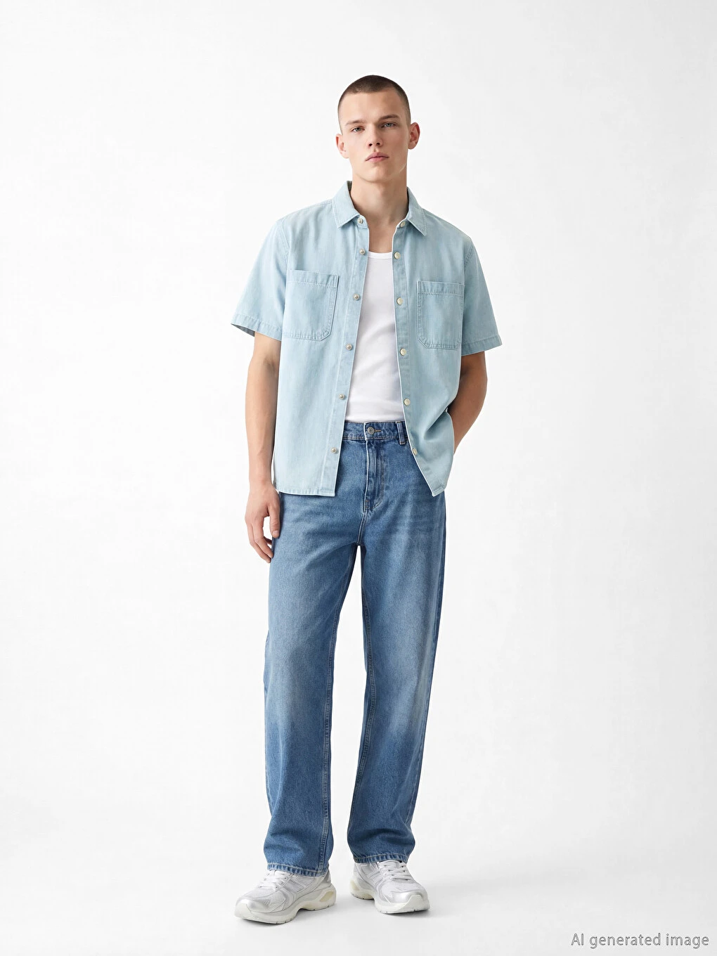 LCW Jeans Muška Teksas Košulja Širokog Kroja