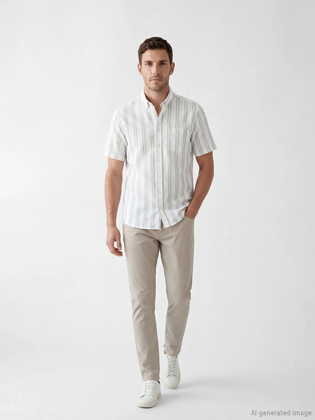 LCWAIKIKI Classic Regular Fit Muška Košulja Od Dobby Tkanine