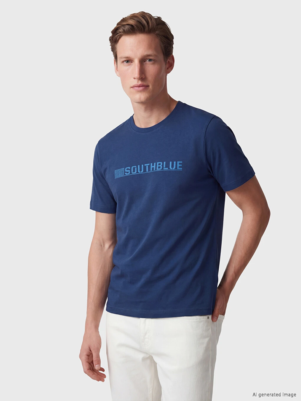 SOUTHBLUE Majica Sa Okruglim Izrezom, Štampana, Muška, Od Dresa