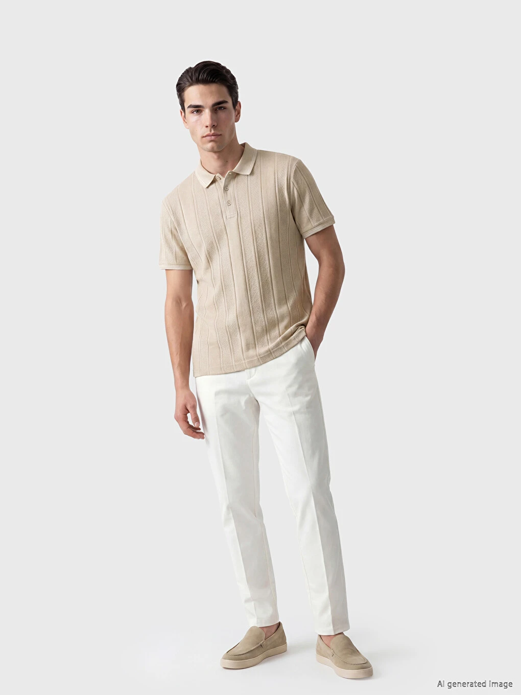 LCWAIKIKI Classic Muška Prugasta Polo Majica