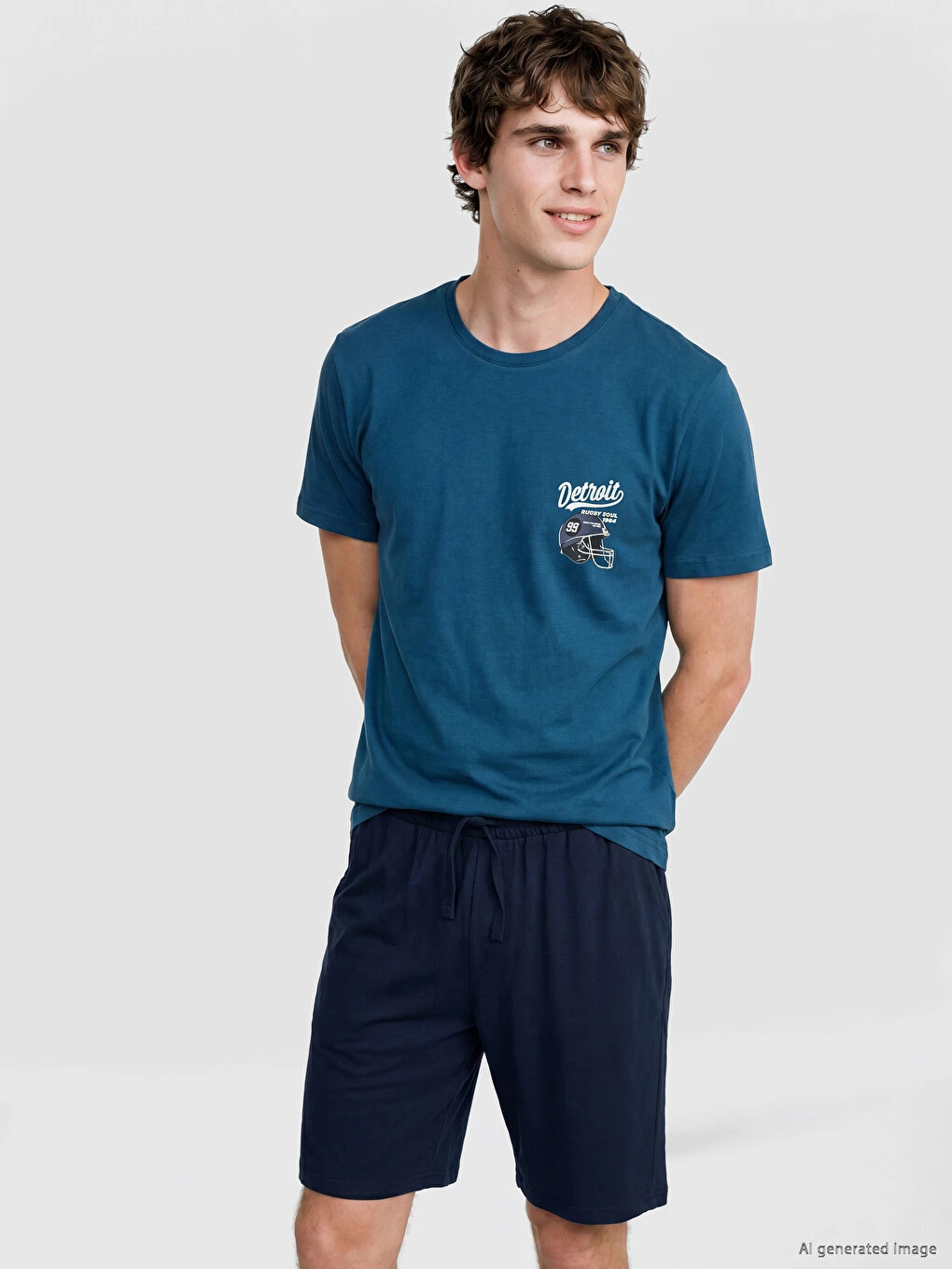 LC WAIKIKI Regular Fit Muški Kratki Pidžama Komplet