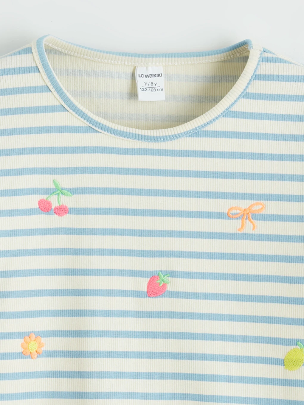 LCW Kids Rebrasta Majica Sa Okruglim Izrezom Za Devojčice