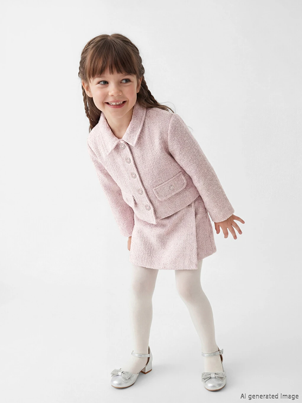 LCW Kids Devojka Tvid Suknja Šorts I Čarape