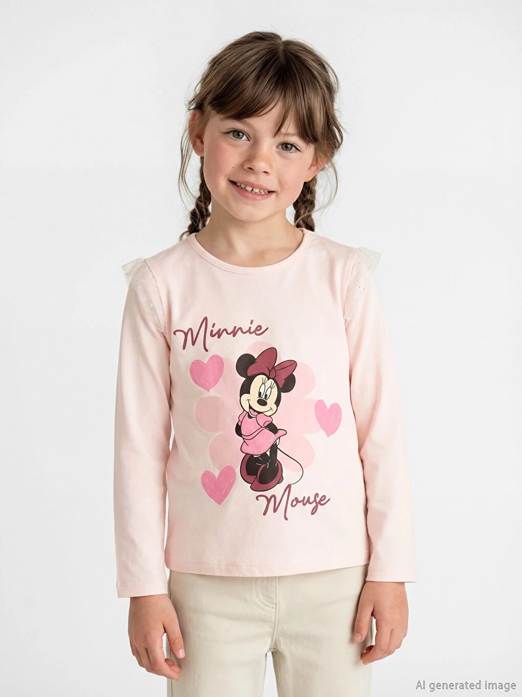 LCW Kids Dečija Majica Sa Okruglim Izrezom Sa Minnie Mouse Printom