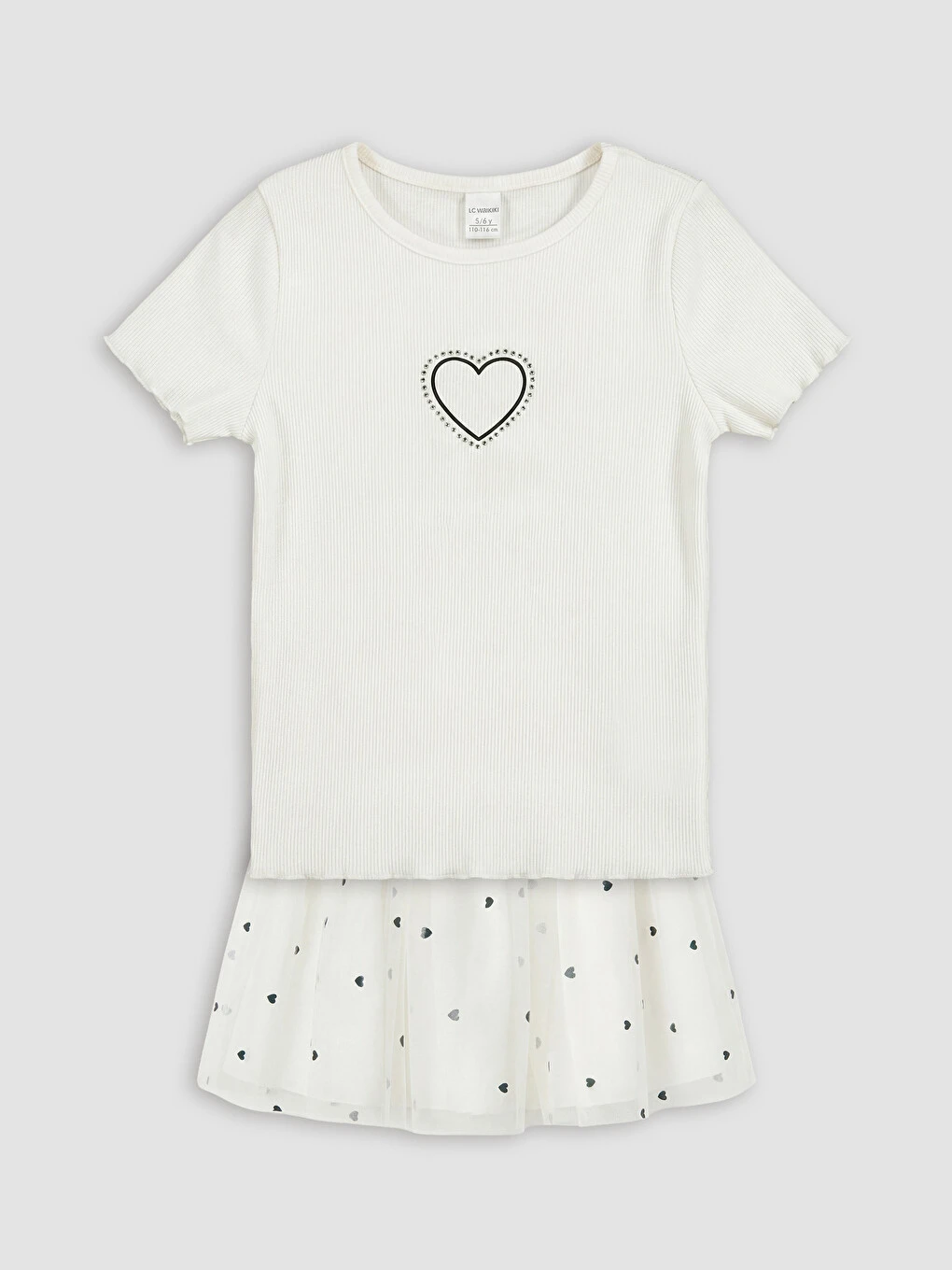 LCW Kids Dečiji Komplet Od Tila Sa Srcima