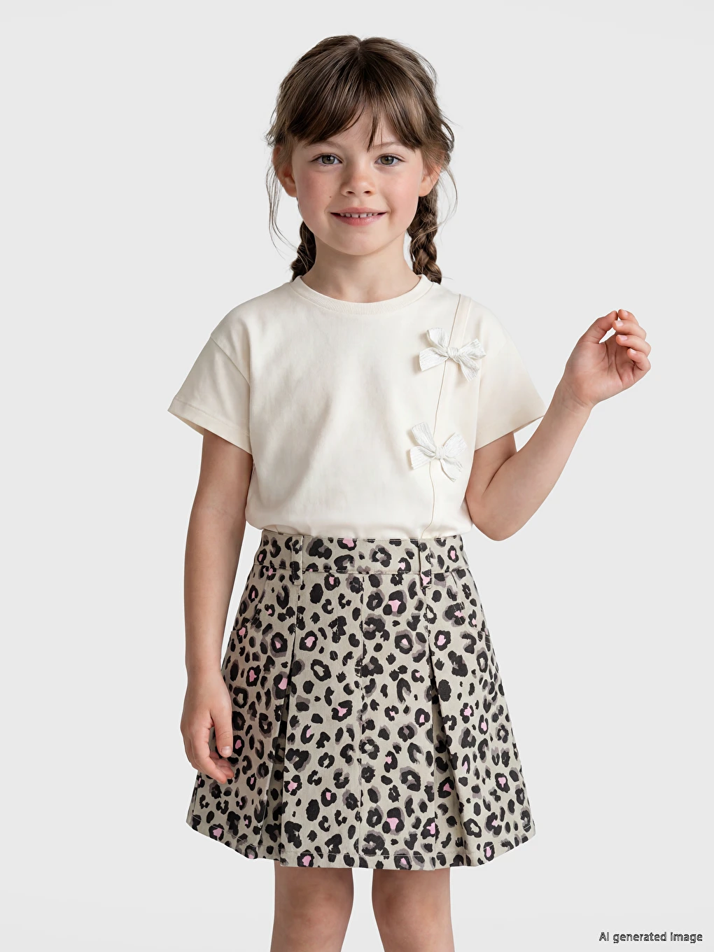 LCW Kids Devojački Leopard Print Keper Skort