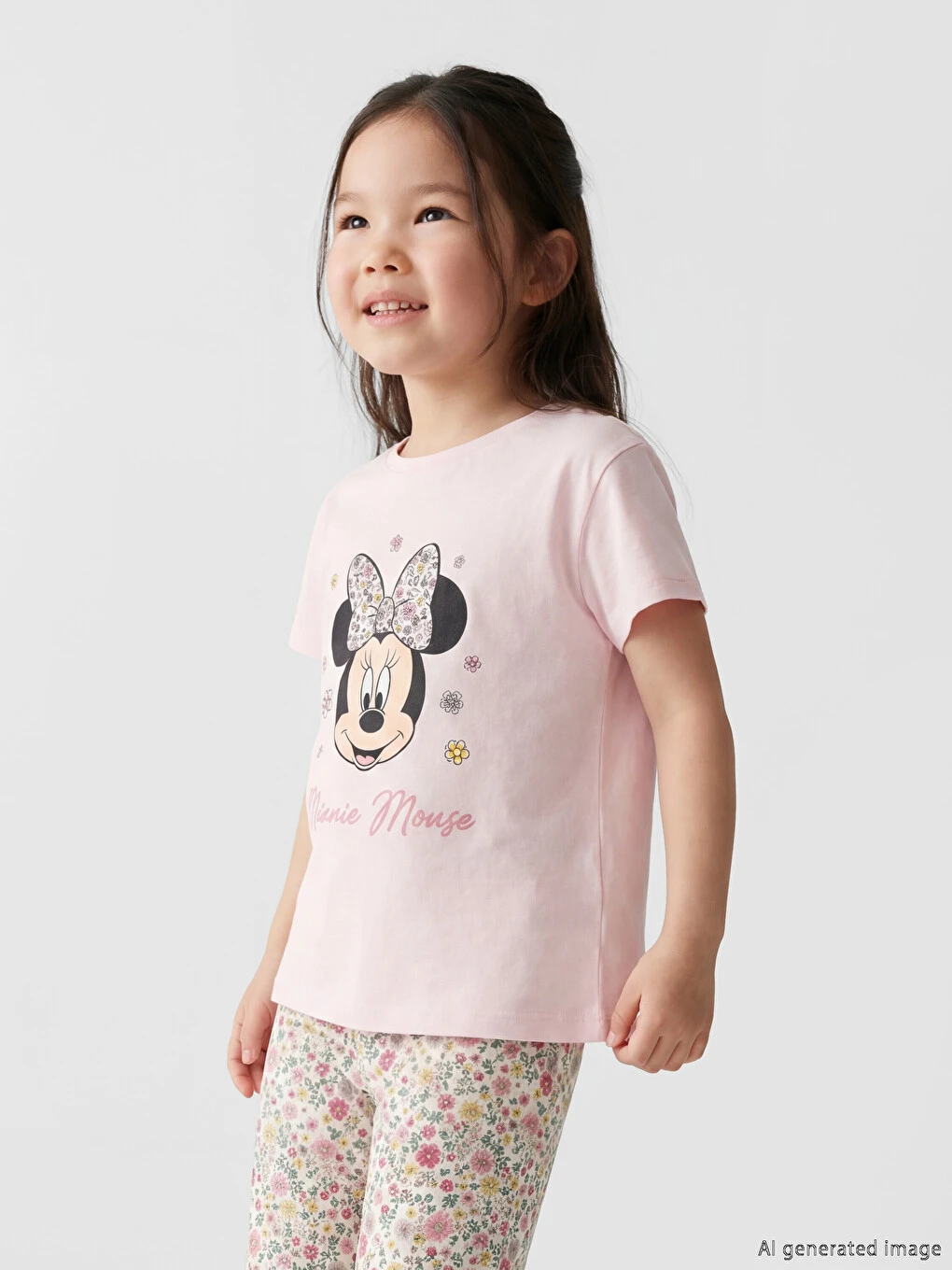 LCW Kids Minnie Mouse Štampana Majica Za Devojčice I Helanke