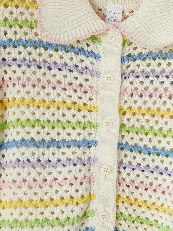 LCW Kids Polo Kragna Dečiji Pleteni Kardigan Za Devojčice