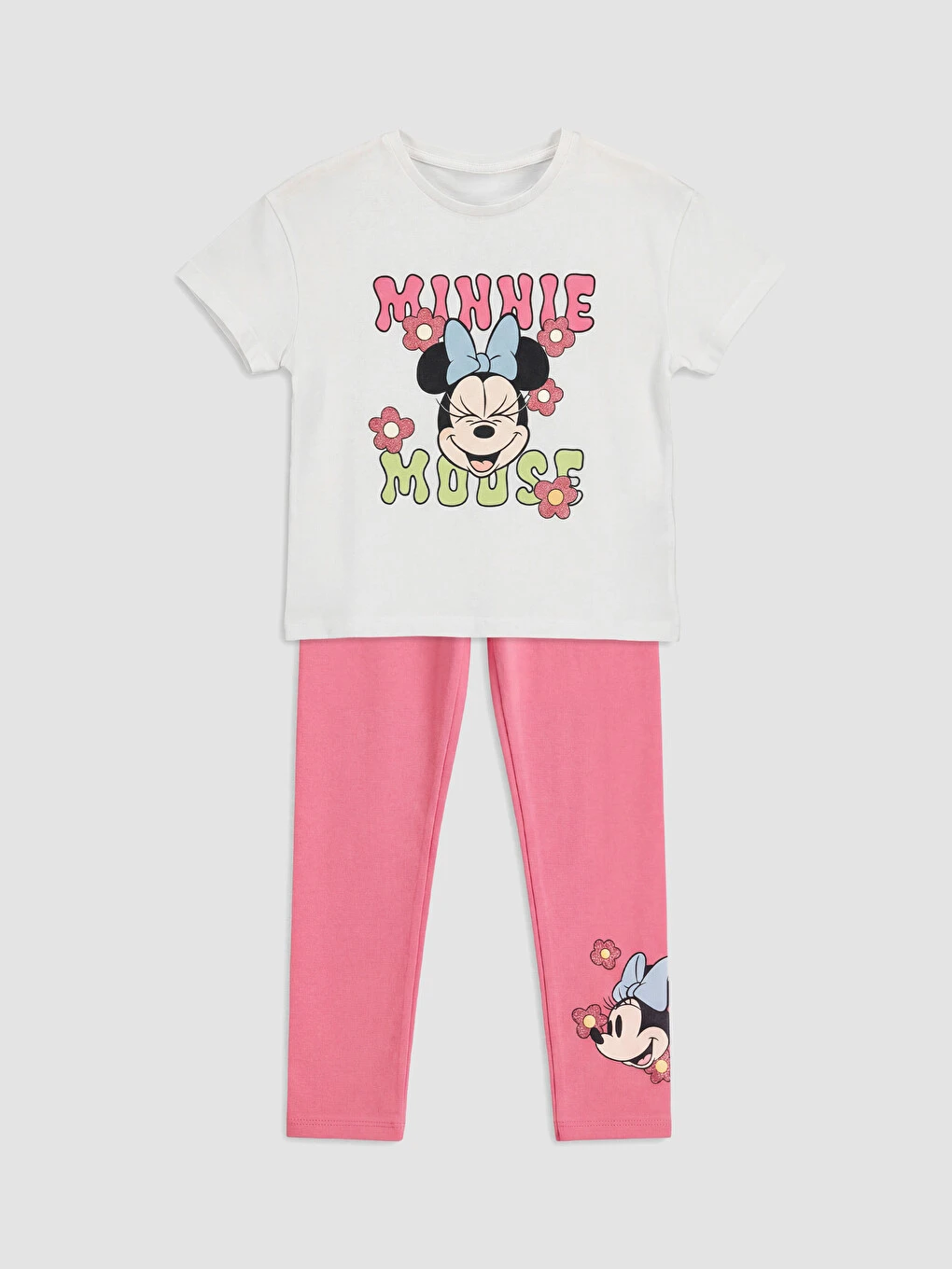LCW Kids Minnie Mouse Štampana Majica Za Devojčice I Helanke