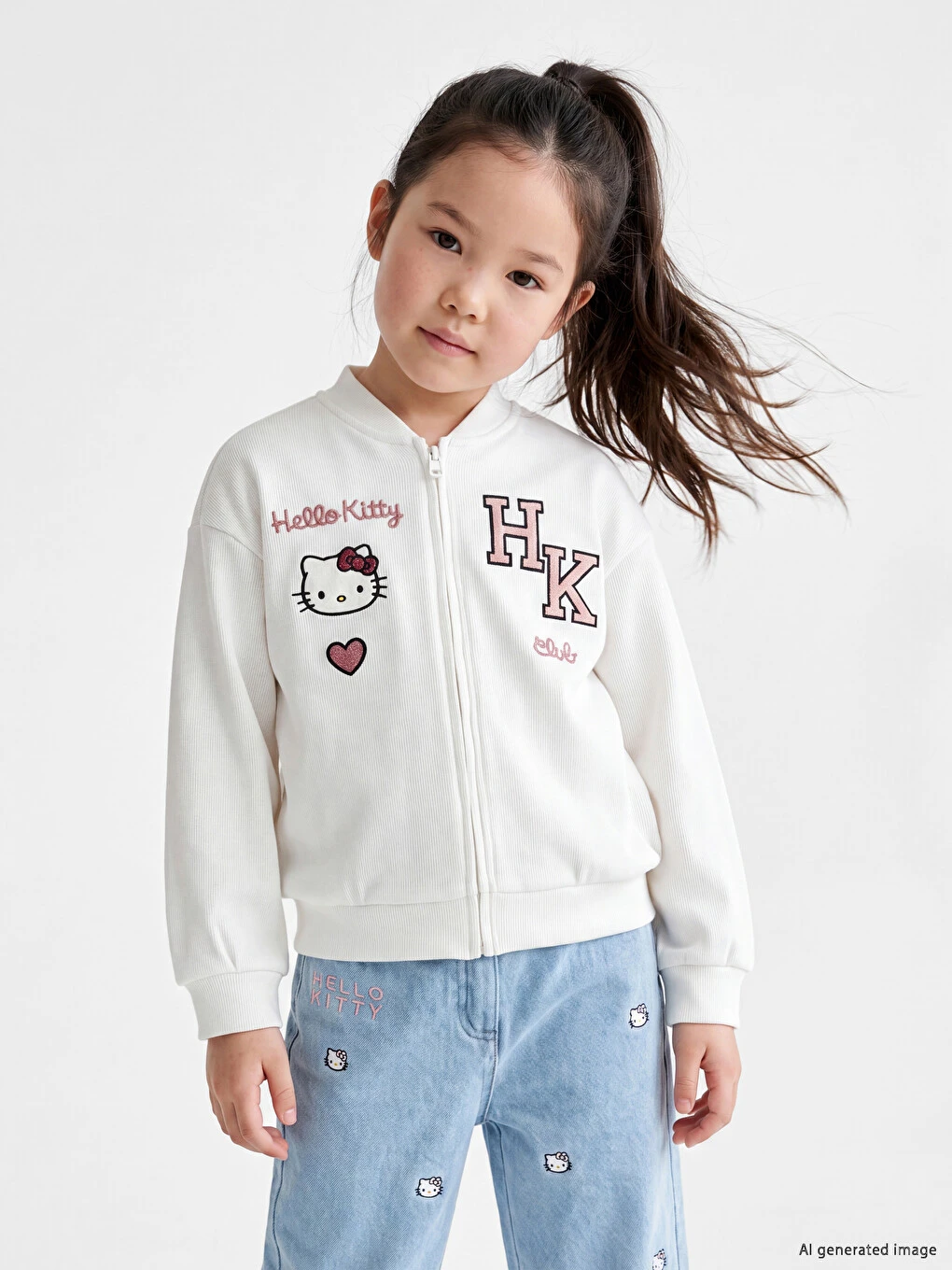 LCW Kids Hello Kitty Štampana Dukserica Sa Rajsferšlusom Za Devojčice