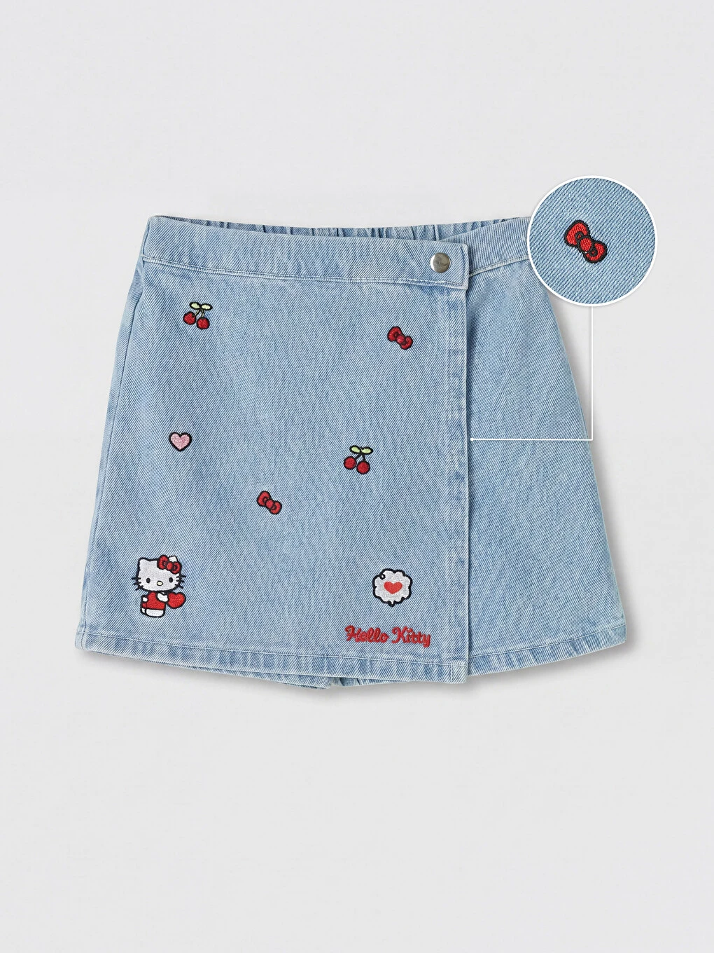 LCW Kids Hello Kitty Vezeni Džins Suknja Šorts Za Devojčice