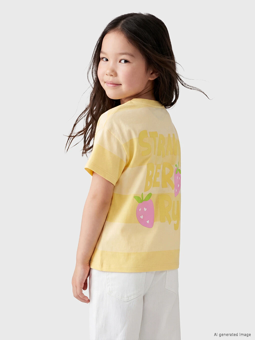 LCW Kids Majica Sa Okruglim Izrezom Na Pruge Za Devojčice