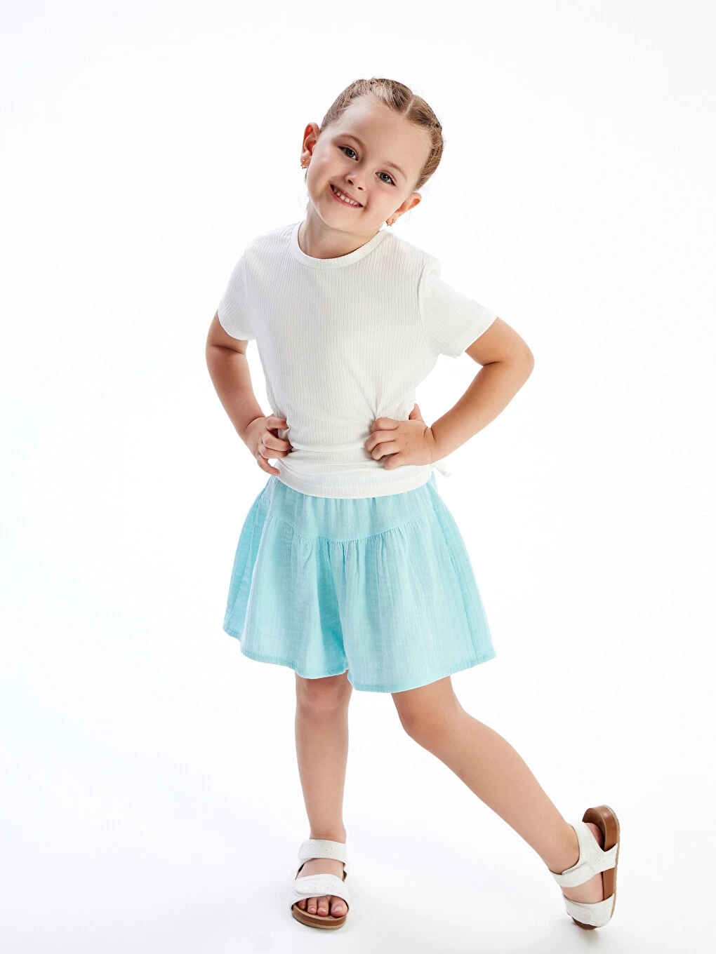 LCW Kids Elastični Struk Osnovni Muslin Dečji Šorts