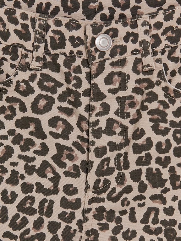 LCW Kids Devojačke Pantalone Sa Širokim Nogavicama I Leopard Printom