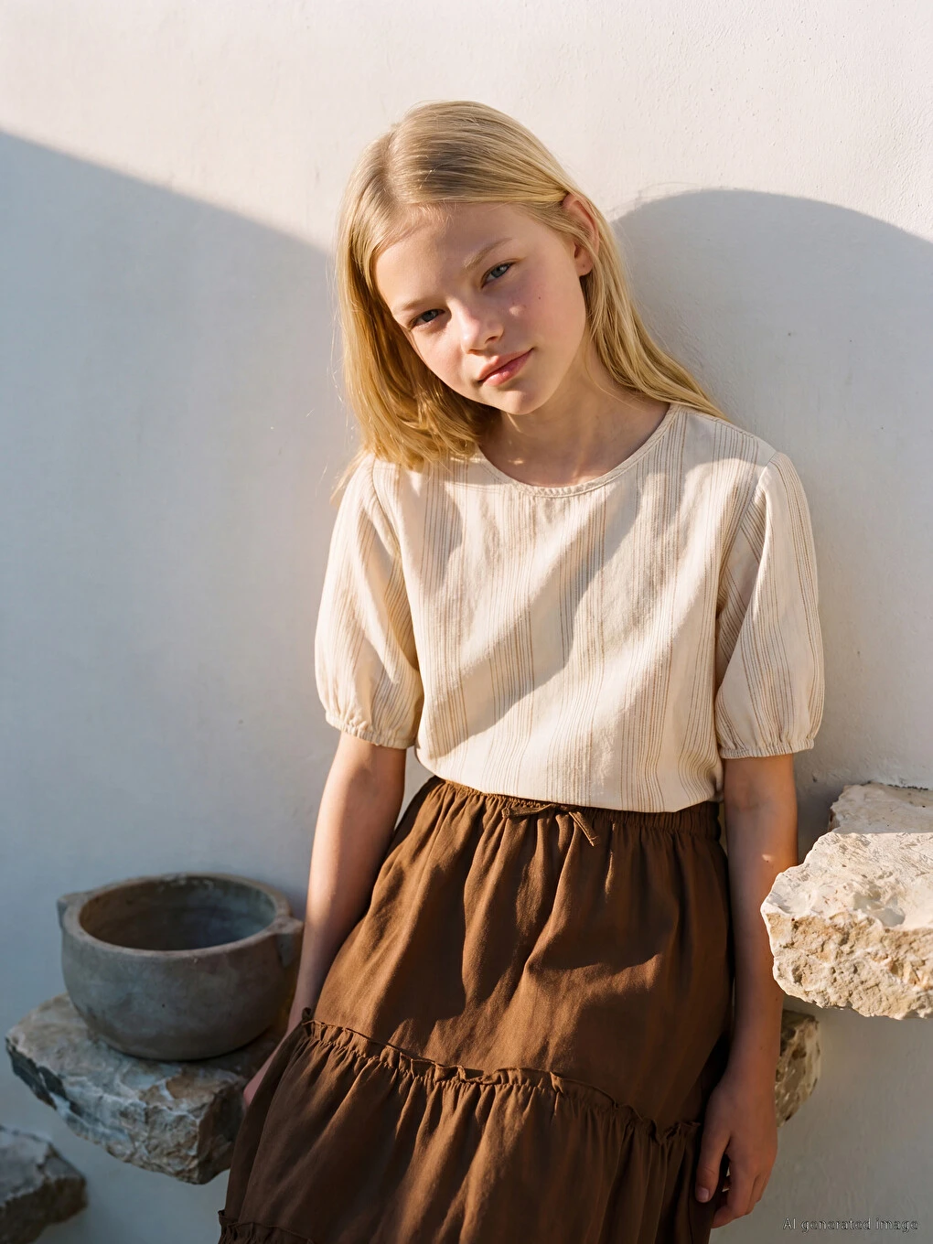 LCW Kids Prugasta Majica Sa Naborima Za Devojčice