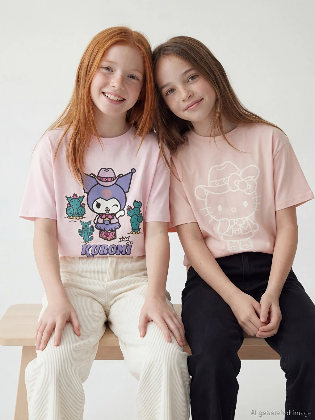 LCW Kids Hello Kitty Štampana Majica Za Devojčice, Pakovanje Od 3 Komada