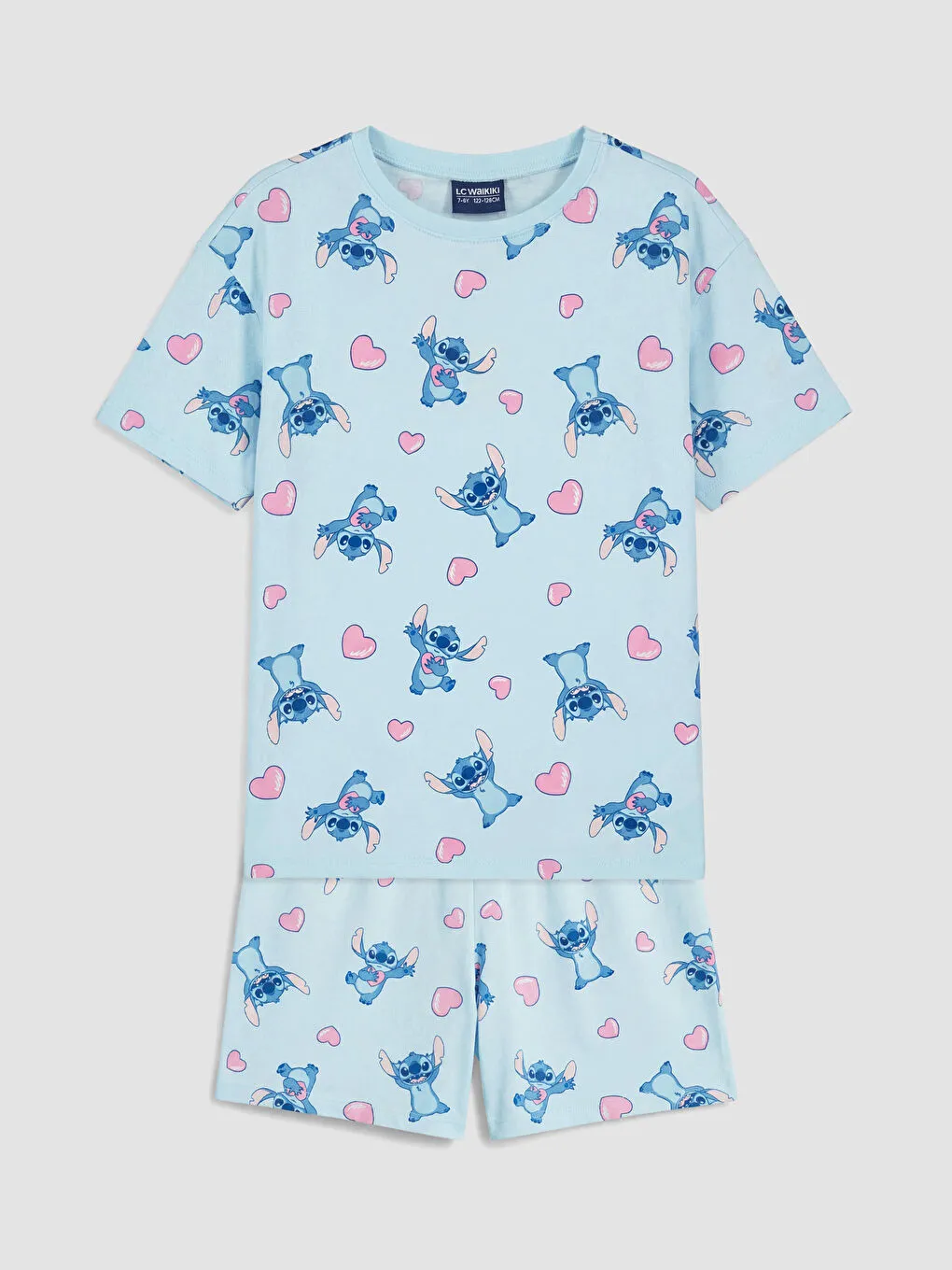 LCW Kids Stitch Štampani Kratki Pidžama Komplet Za Devojčice
