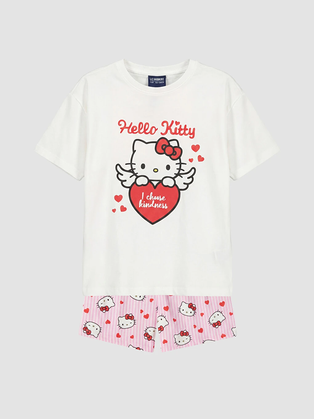 LCW Kids Hello Kitty Štampani Kratki Pidžama Komplet Za Devojčice