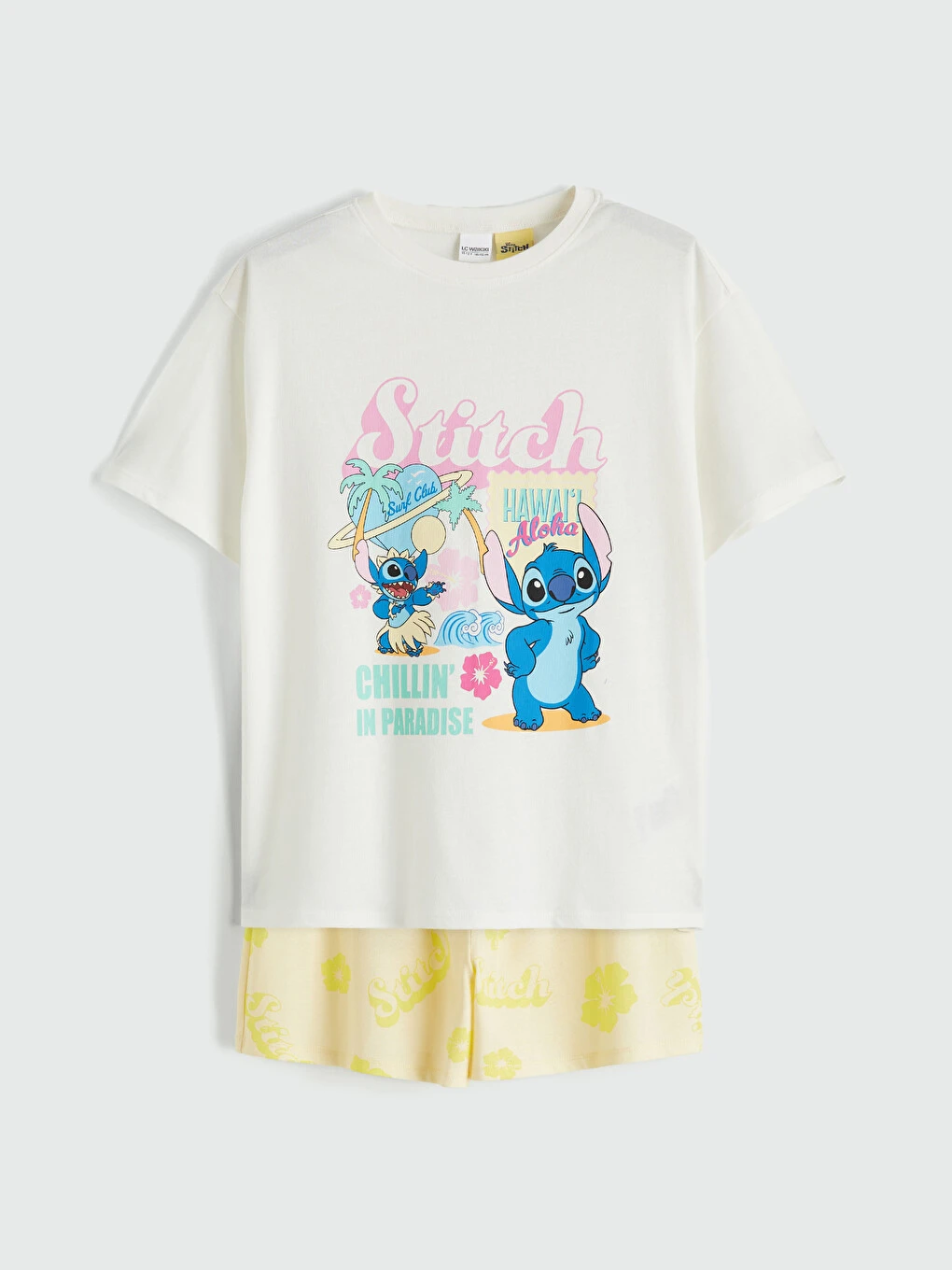 LCW Kids Stitch Štampani Kratki Pidžama Komplet Za Devojčice