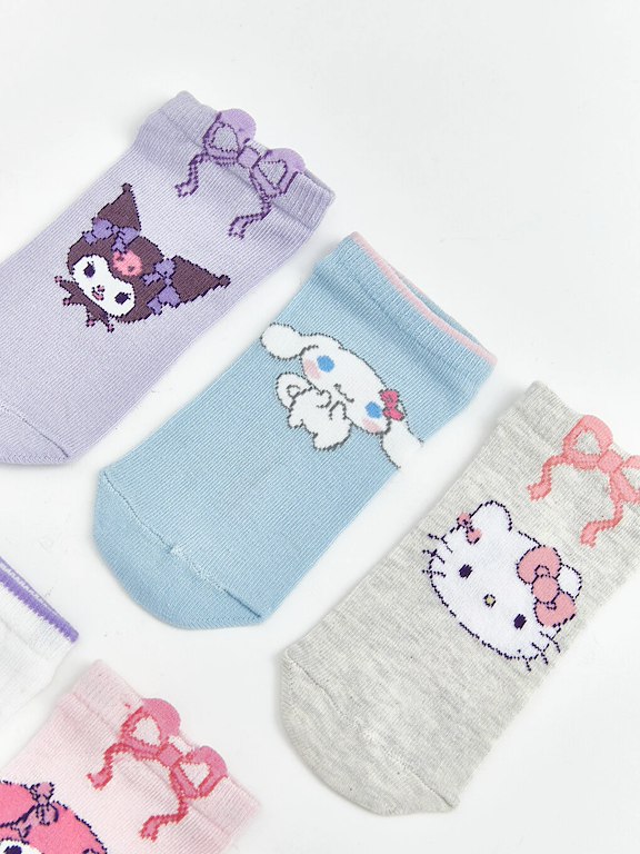 LCW Kids Hello Kitty Šarene Dečje Sportske Čarape 5 Komada