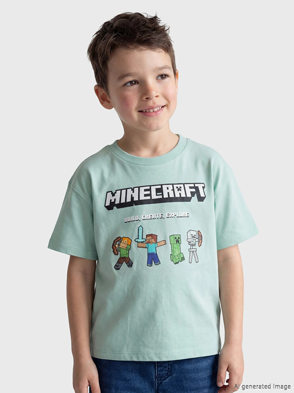 LCW Kids Minecraft Štampana Majica Za Dečake