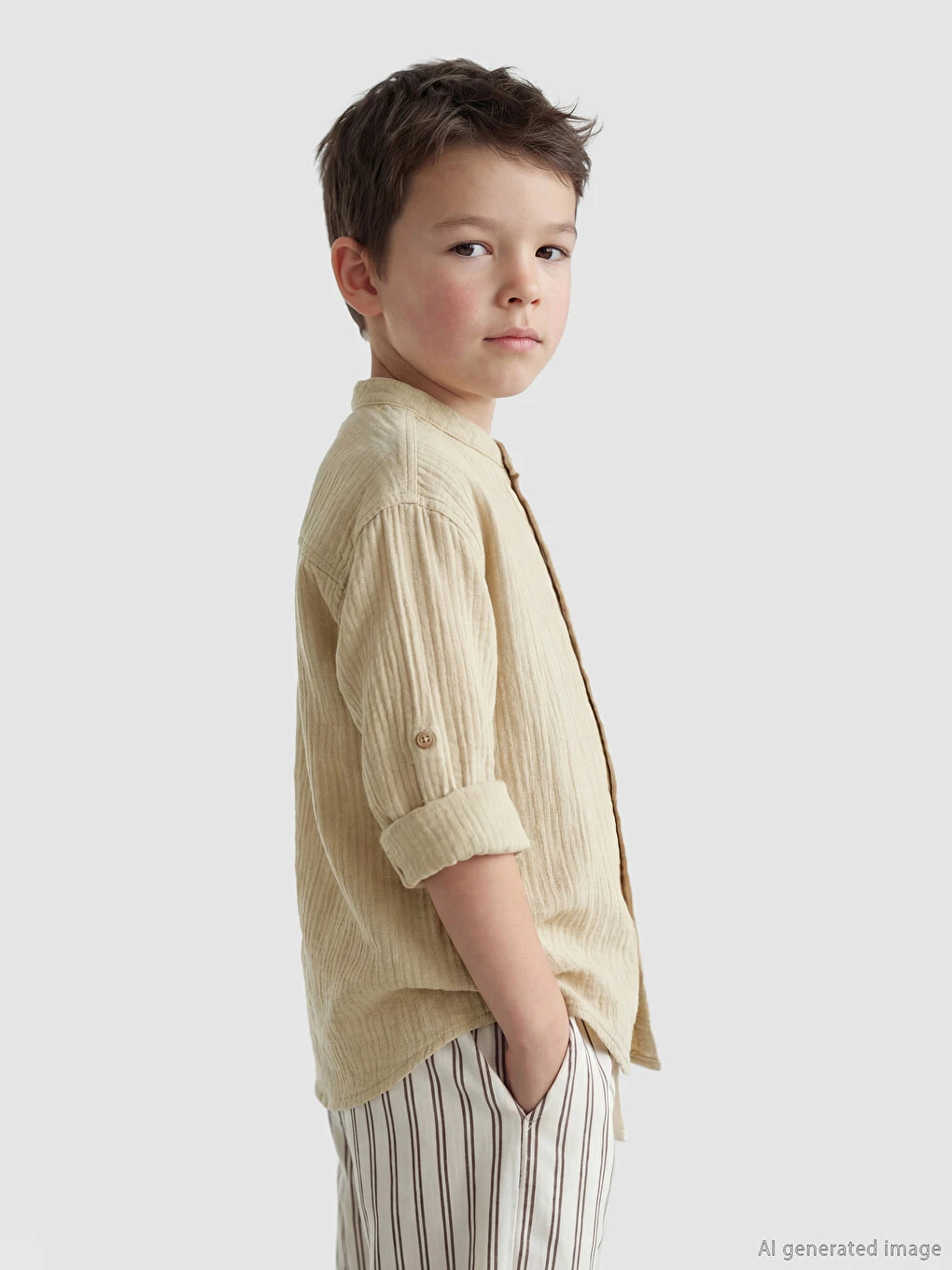 LCW Kids Košulja Sa Mandarinskom Kragnom Za Dečake