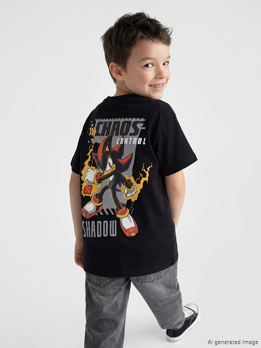 LCW Kids Majica Sa Okruglim Izrezom Sa Sonic Štampom Za Dečake