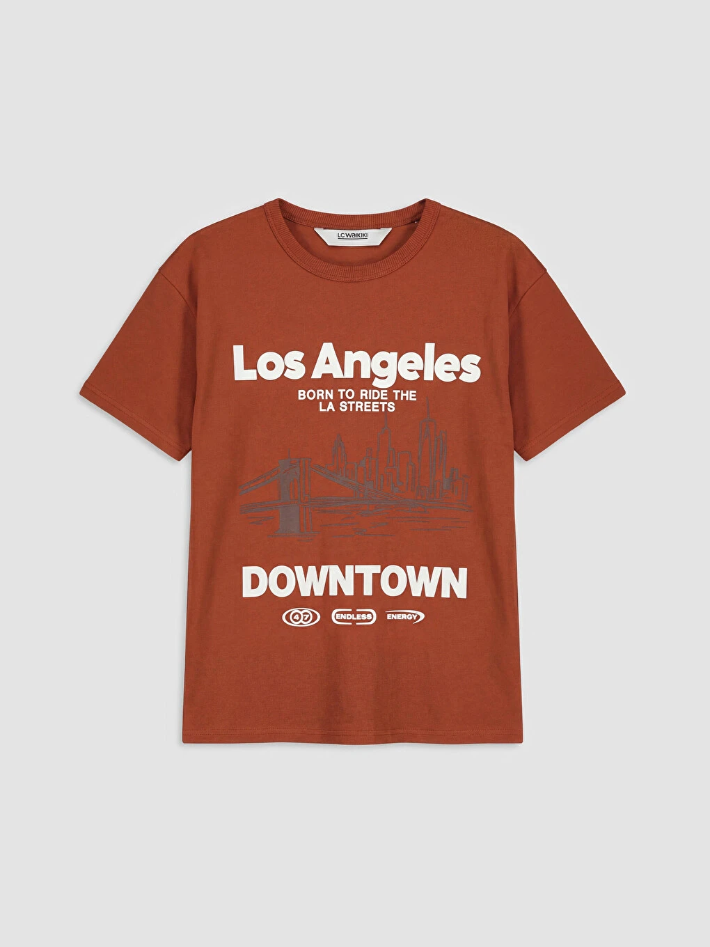 LCW Kids Majica Sa Okruglim Izrezom Los Angeles Štampana Za Dečake