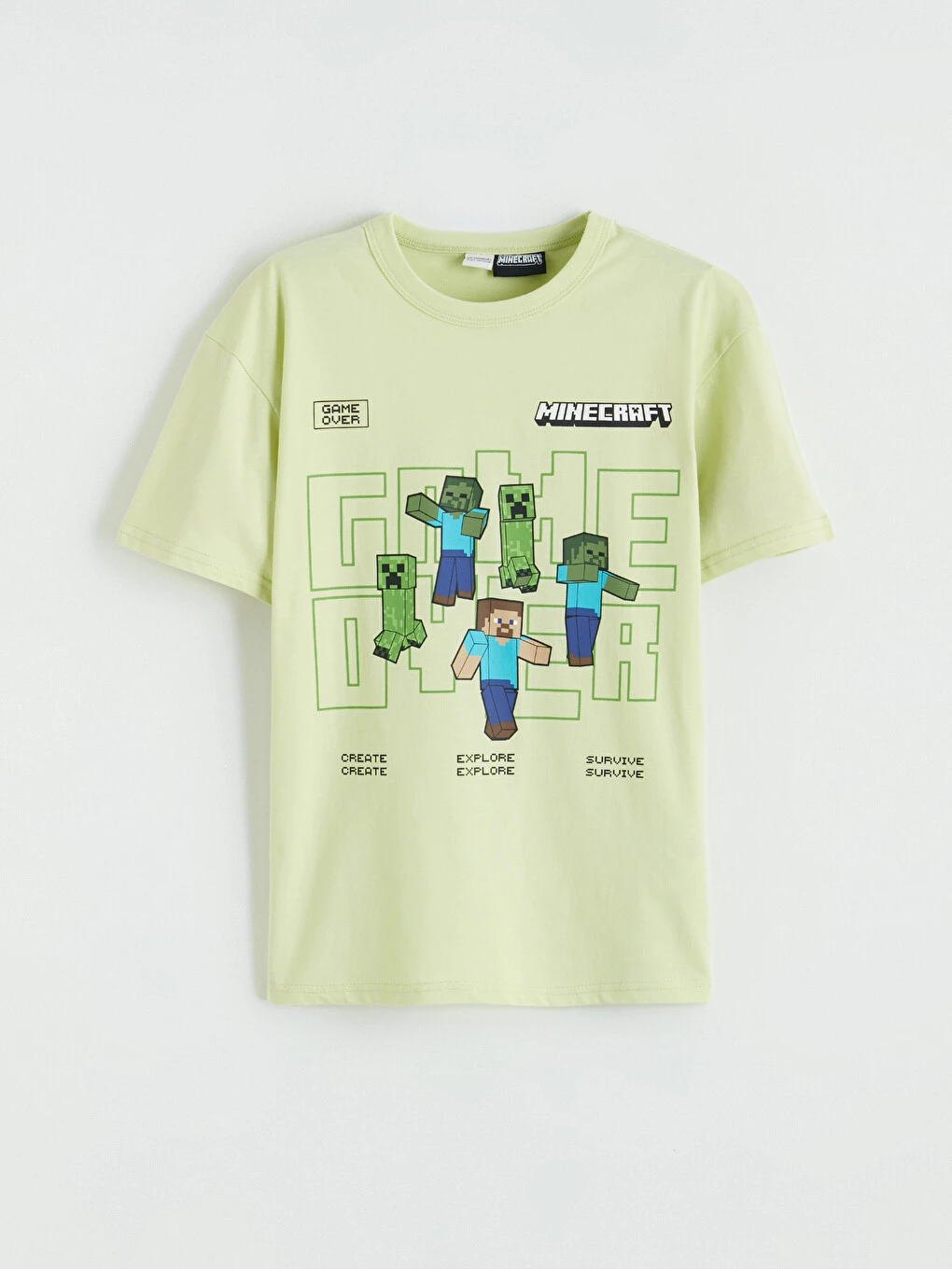 LCW Kids Minecraft Štampana Majica Za Dečake Sa Okruglim Izrezom