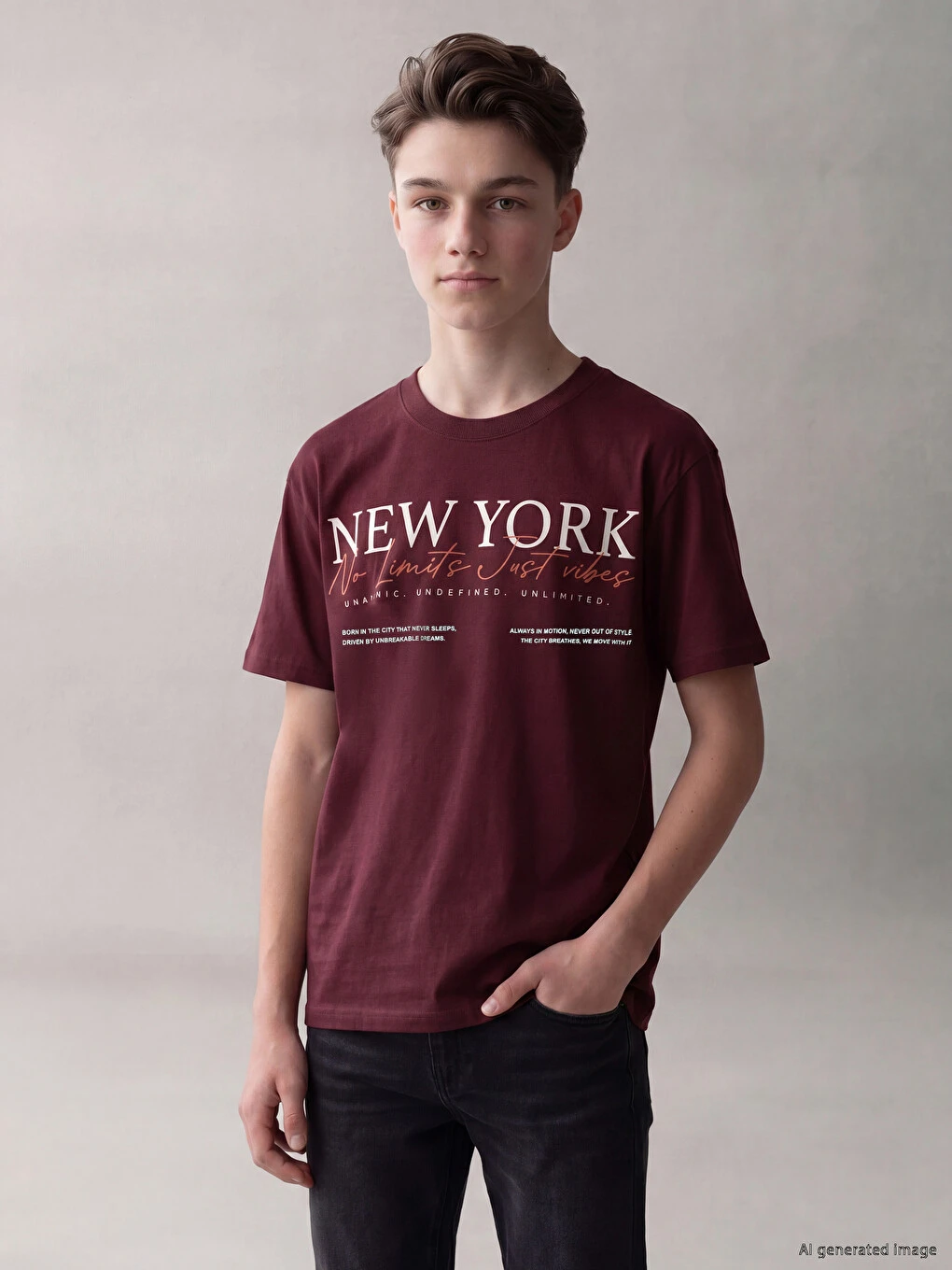 LCW Kids Dečija Majica Sa Okruglim Izrezom, Štampana New York