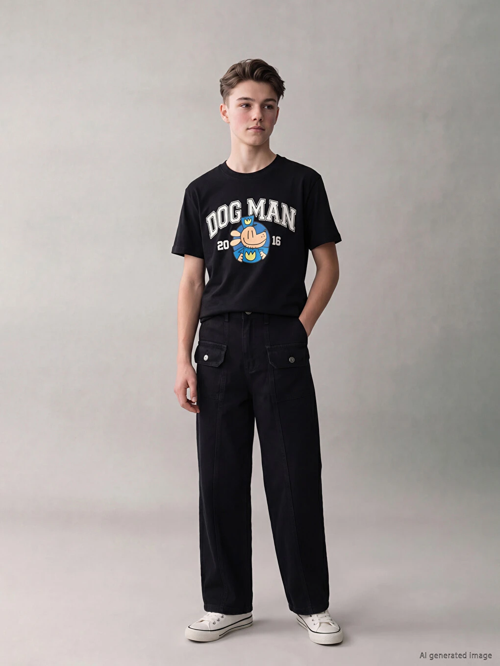 LCW Kids Dečačka Majica Sa Okruglim Izrezom Dog Man Štampom