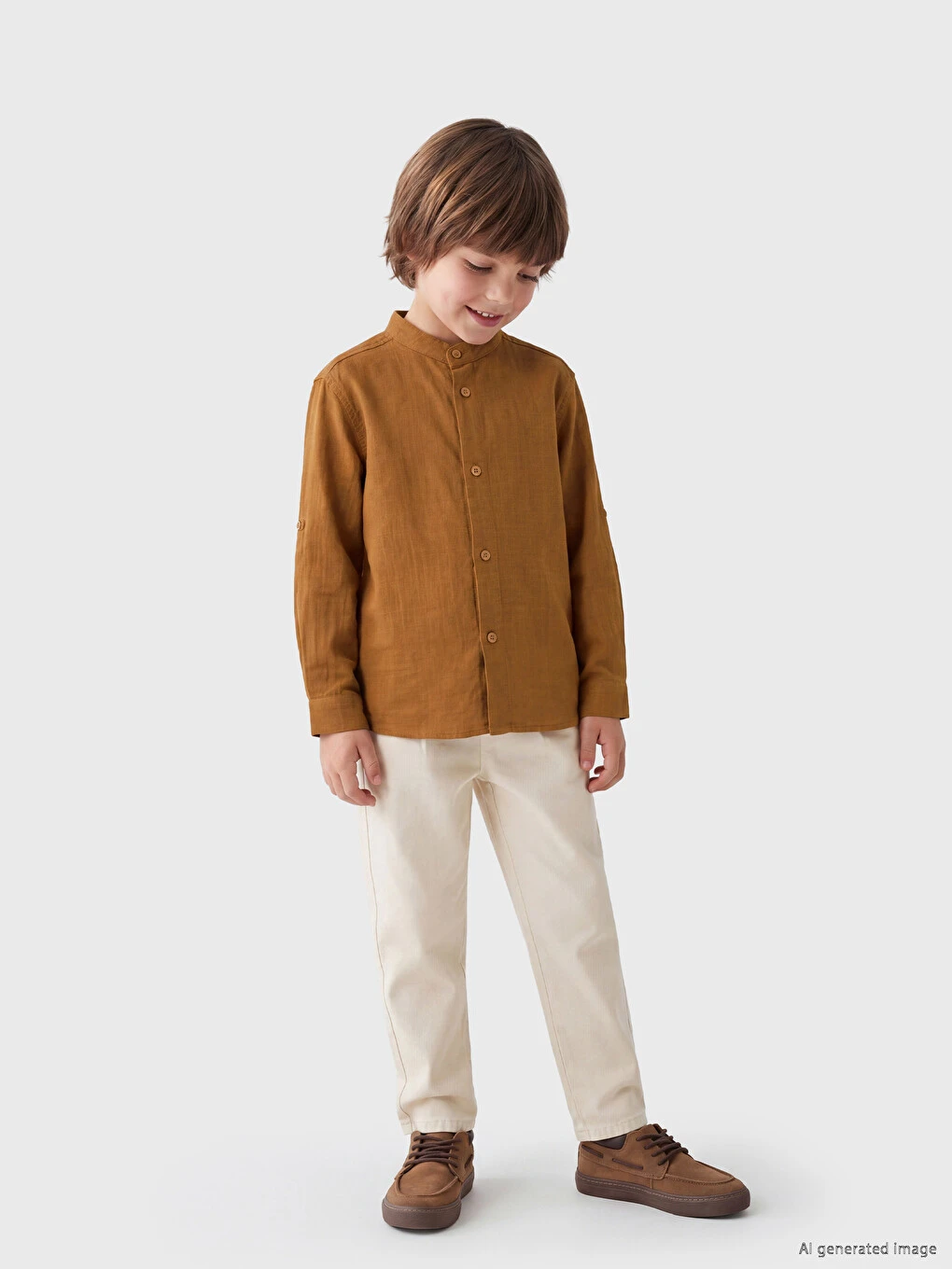 LCW Kids Košulja Sa Mandarinskom Kragnom I Pantalone Za Dečake