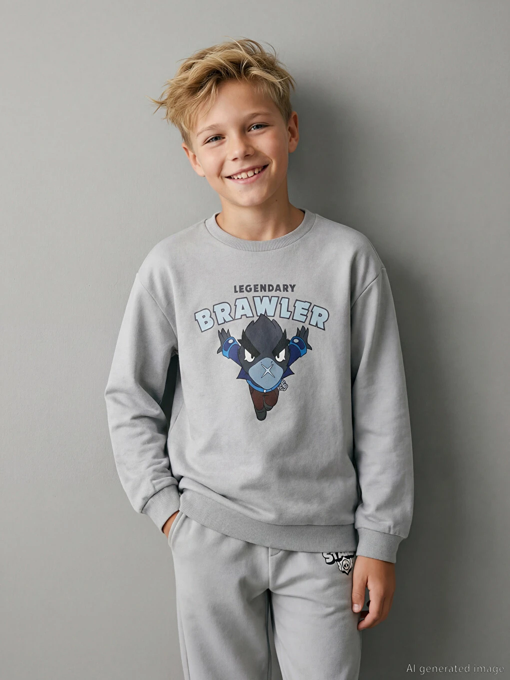 LCW Kids Brawl Stars Komplet Trenerke Sa Okruglim Izrezom Za Dečake