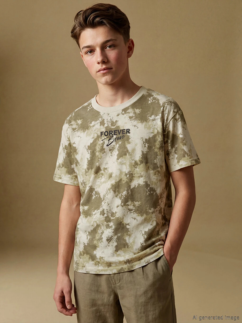 LCW Kids Dečačka Majica Sa Okruglim Izrezom, Tie-dye Dezen