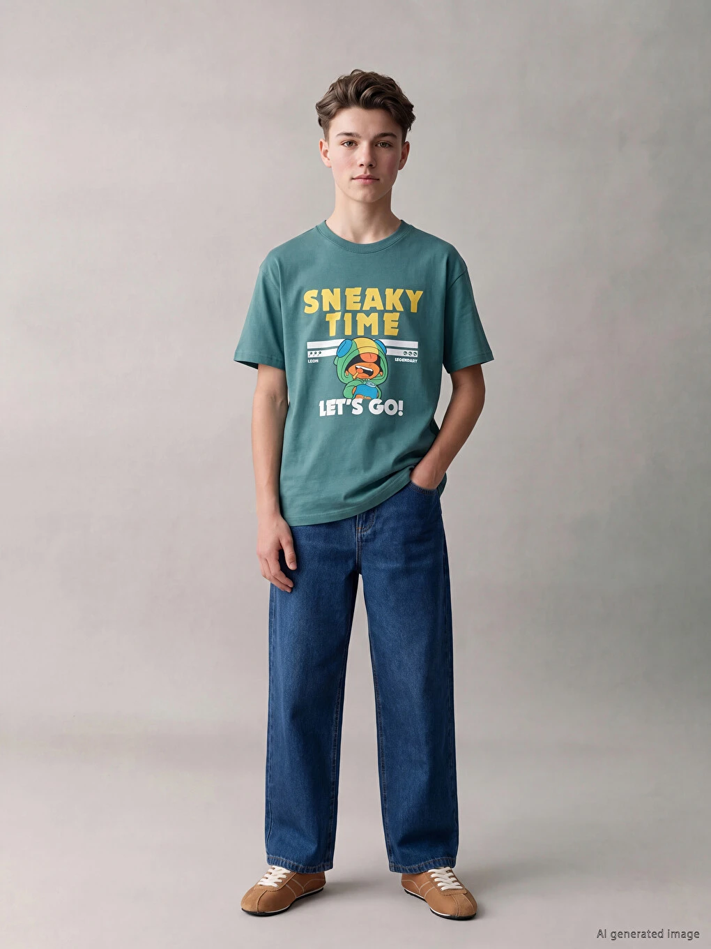 LCW Kids Dečija Majica Sa Okruglim Izrezom Brawl Stars Štampom