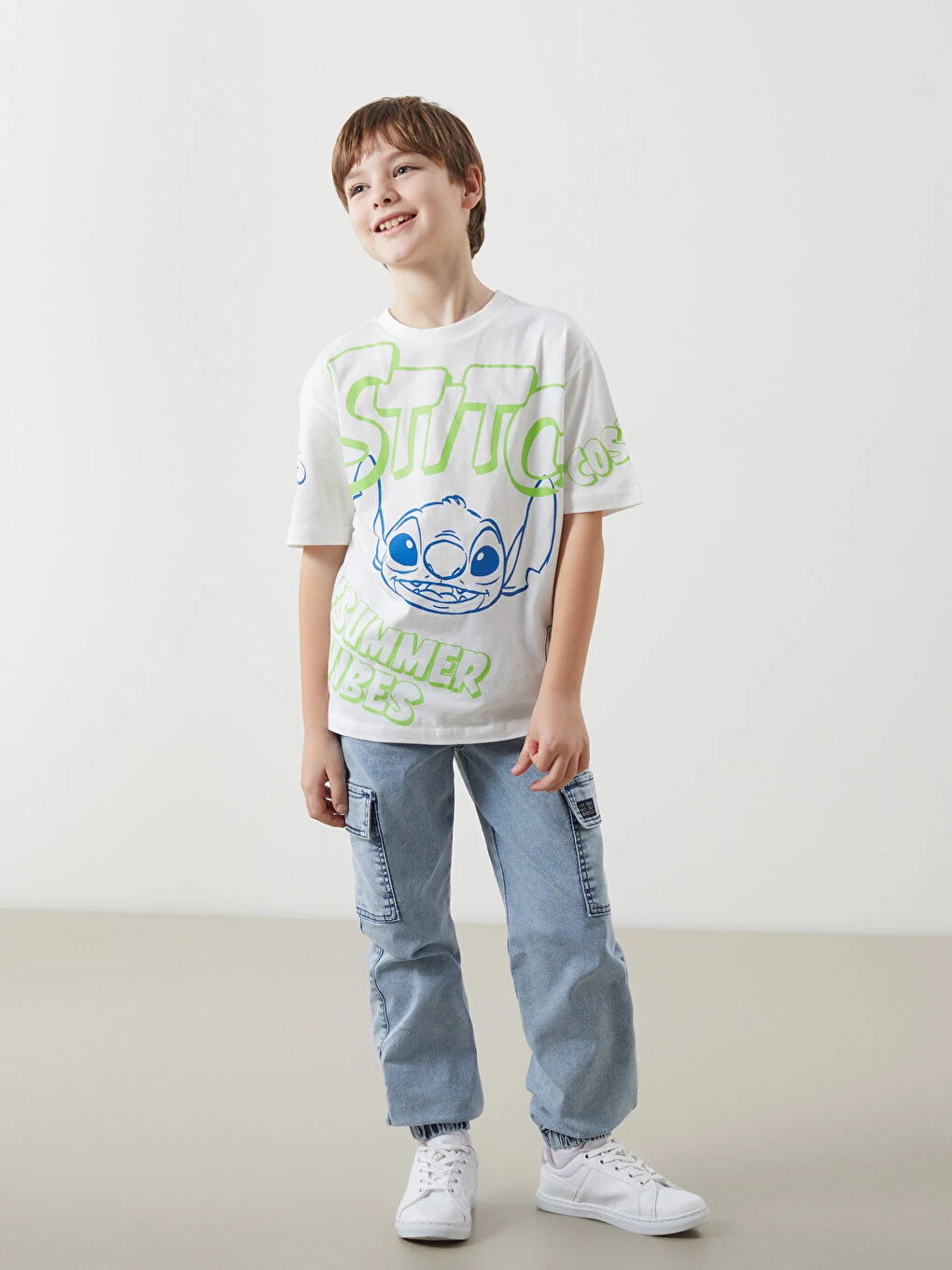 LCW Kids Majica Sa Okruglim Izrezom, Štampana, Za Dečake - Stitch