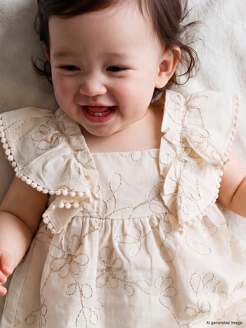 LCW baby Haljina Za Bebe Devojčice Sa Kvadratnom Kragnom, Vezenim Detaljima I Naborima
