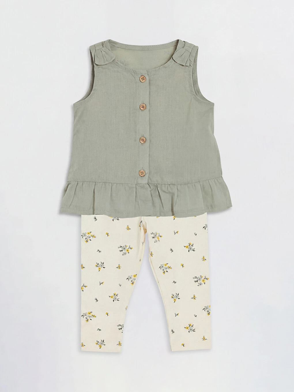 LCW baby Komplet Bluza I Helanke Za Bebe Devojčice Sa Cvetnim Dezenom