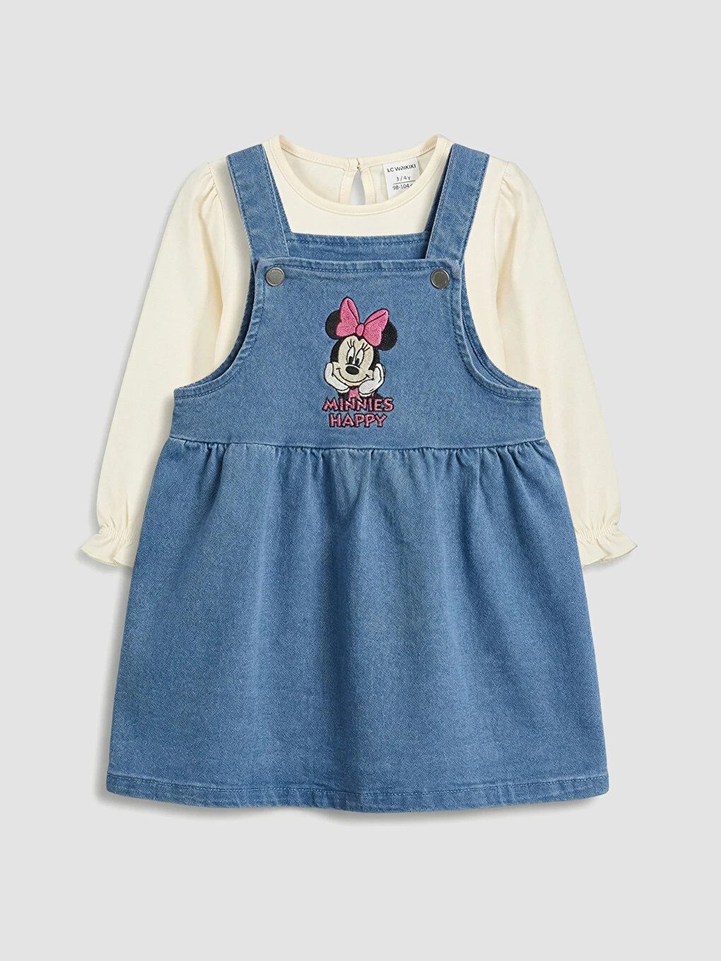 LCW baby Haljina I Majica Za Devojčice Od Teksasa Sa Vezom Minnie Mouse.